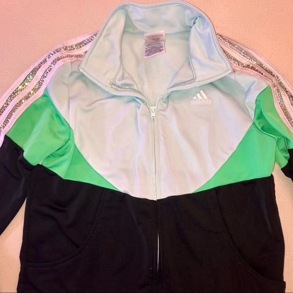 adidas | Shirts & Tops | Euc Custon Bling Rhinestone Jewel Bedazzled ...